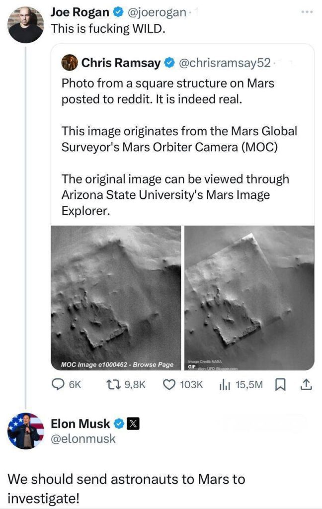 A mysterious square structure has been found on Mars. It may be an ...