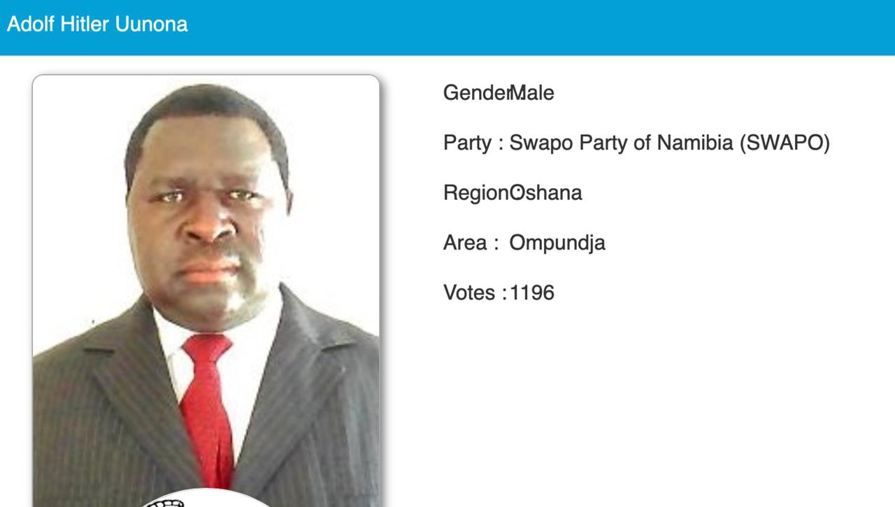 Man Named Adolf Hitler Wins Namibia Election Again